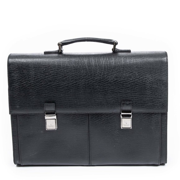 Gucci | Bags | Gucci Business Briefcase In Black Calfskin Leather ...